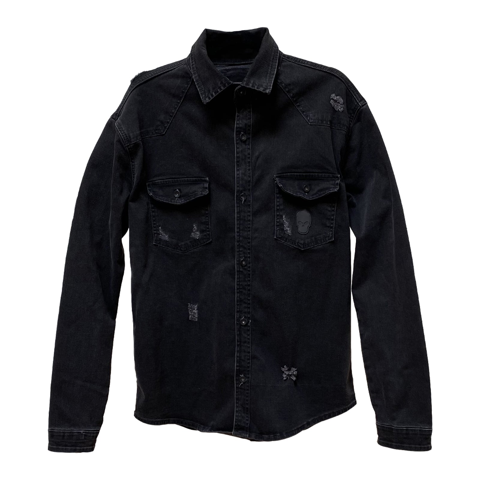 RIPPED JEANS SHIRT – KEVVE-INC STUDIOS